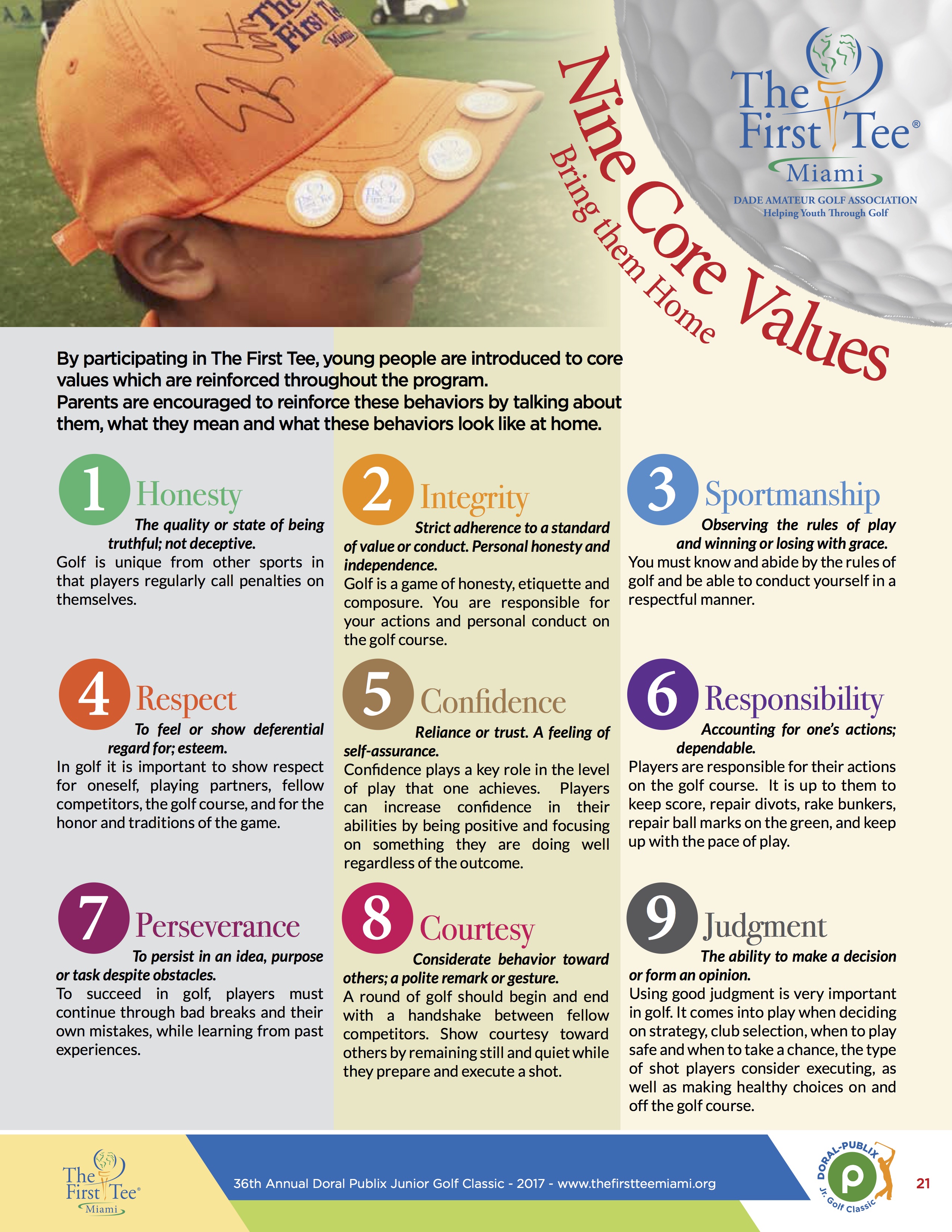 Nine Core Values - First Tee - Miami